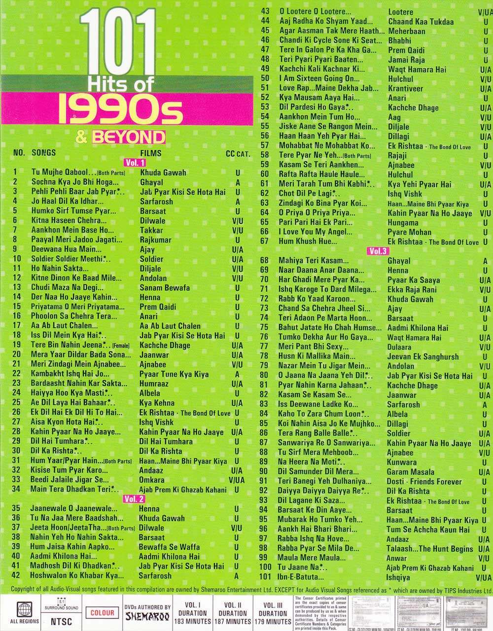 101 Hits Of 1990s Beyond Hindi Songs DVD 27514 Buy Online 101 Hits Of 1990s Beyond Hindi Songs DVD 27514 Buy Online
